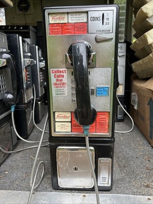 Vintage Black Phone Booth Payphone Push Button Telephone GTE Frontier ...