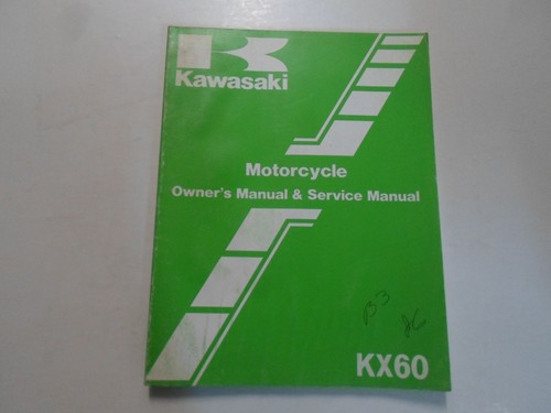 1987 Kawasaki KX60 Moto Propriétaires Manuel & Service Manuel Eau ...