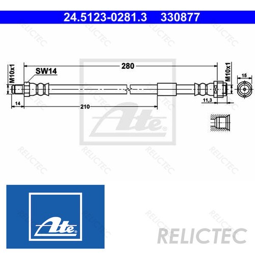 Brake Hose Line MB:W210,S203,W203,S210,CL203,W202,C209,S202,A209,R129 ...