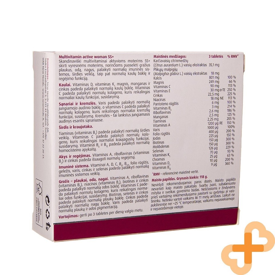 NEW NORDIC Multivitamin Active Older Woman Supplement 55+ 90 Tablets ...