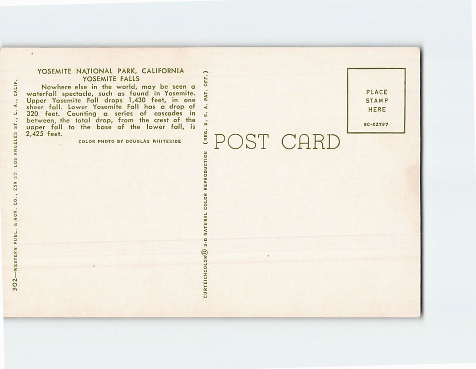Postcard Yosemite Falls Yosemite National Park California USA | eBay