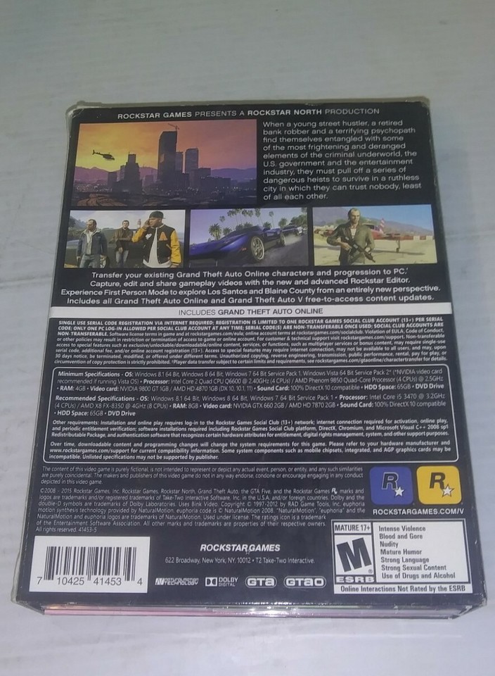 Grand Theft Auto V [ GTA V / GTA 5 ] (PC / DVD-ROM) Great Condition. | eBay