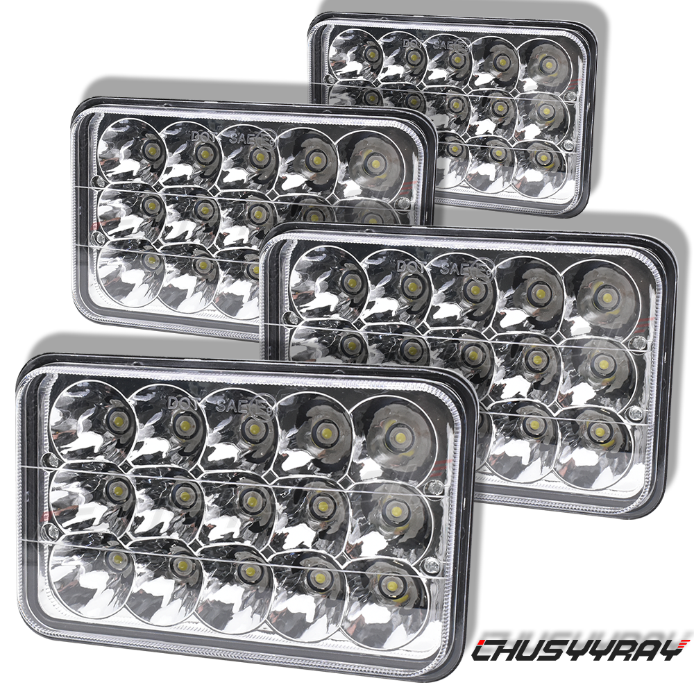 4PCS 4x6 Hi-Lo LED Headlights For 1981 1982 1983 1984 1985 1986 Chevy ...