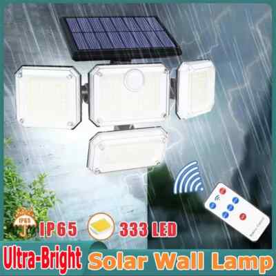 333 LED Solar Lights Outdoor 3200LM Waterproof Motion Sensor Security ...