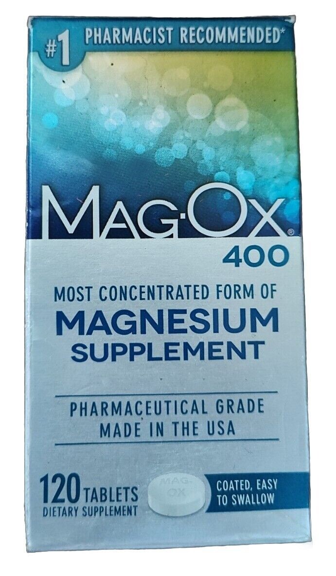 Mag Ox 400 Most Concentrated Form of Magnesium Supplement 120 Tablets ...