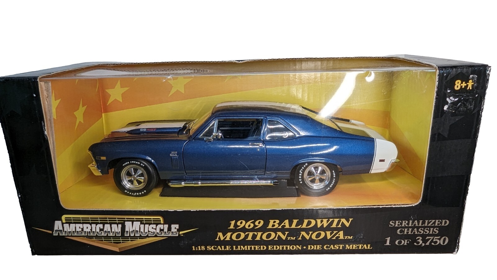 ERTL 1969 Baldwin Motion Nova Blue RARE 1 of 3750 American Muscle 1/18 ...