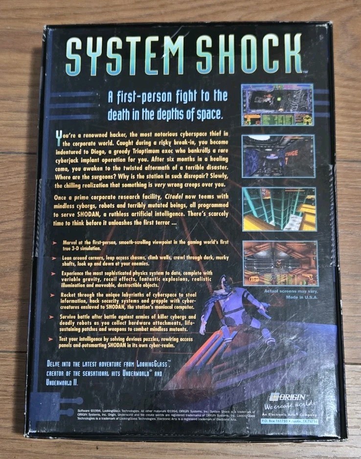 System Shock (1994) PC Big Box – 9X 3.5" Floppy Disks – Inserts ...