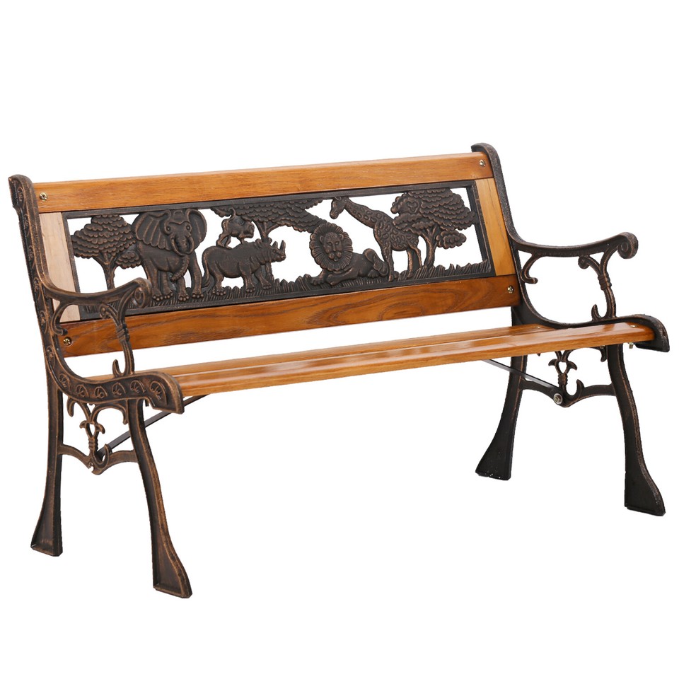 Garden Bench Mini Sized Patio Bench Outdoor Kids Bench Metal Porch ...