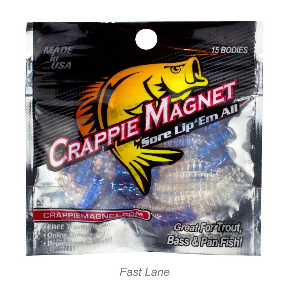 15 Pc Pack Leland's Crappie Magnet Bodies 1.5" Split-Tail Grubs ...
