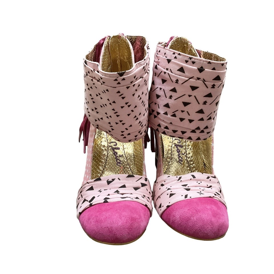 New Irregular Choice Fringe Pumps Pink Milkshake Mush Pinup Rockabilly ...