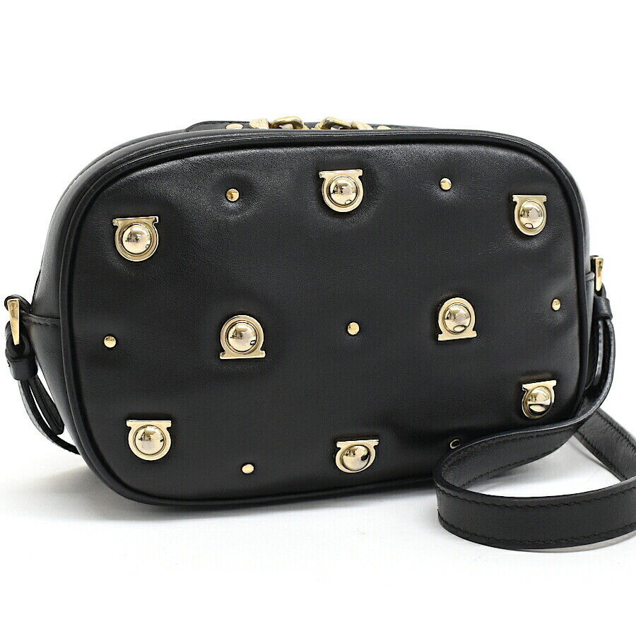 Ferragamo/Shoulder bag/AU-21/H287/Gancini/Leather/Black Ferragamo/Shoulder bag/AU-21/H287/Gancini/Leather/Black