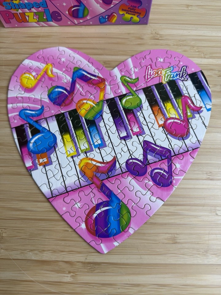 Lisa Frank Heart Shaped Puzzle By Rose Art 1992 Vintage Piano Music ...