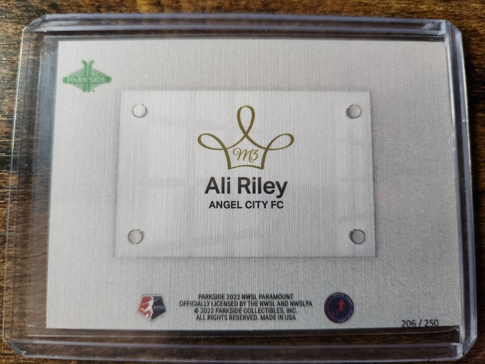 2022 NWSL Parkside Paramount Ali Riley Majesty /250 Insert #M3 Angel ...