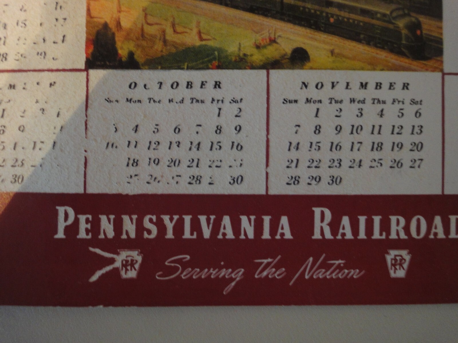 RARE 1948 Pennsylvania Railroad Wall Calendar + BONUS 9 Wallet ...