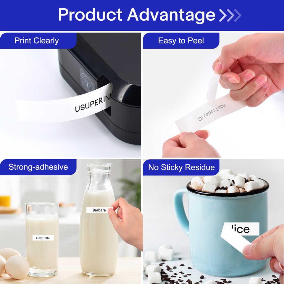 10PK 45013 For Dymo D1 LabelPoint 100 150 200 250 PC2 PnP Label Tape 1/ ...