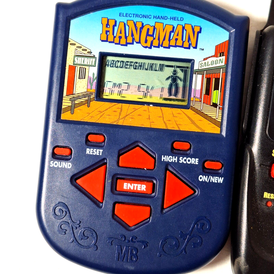 Hangman AND Hearts Handheld Electronic Games Lot of 2 Vintage 1990s ...