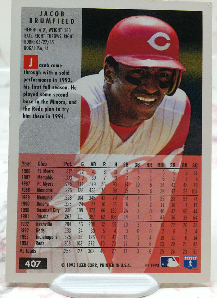 1994 Fleer Baseball Cincinnati Reds Jacob Brumfield #407 | eBay