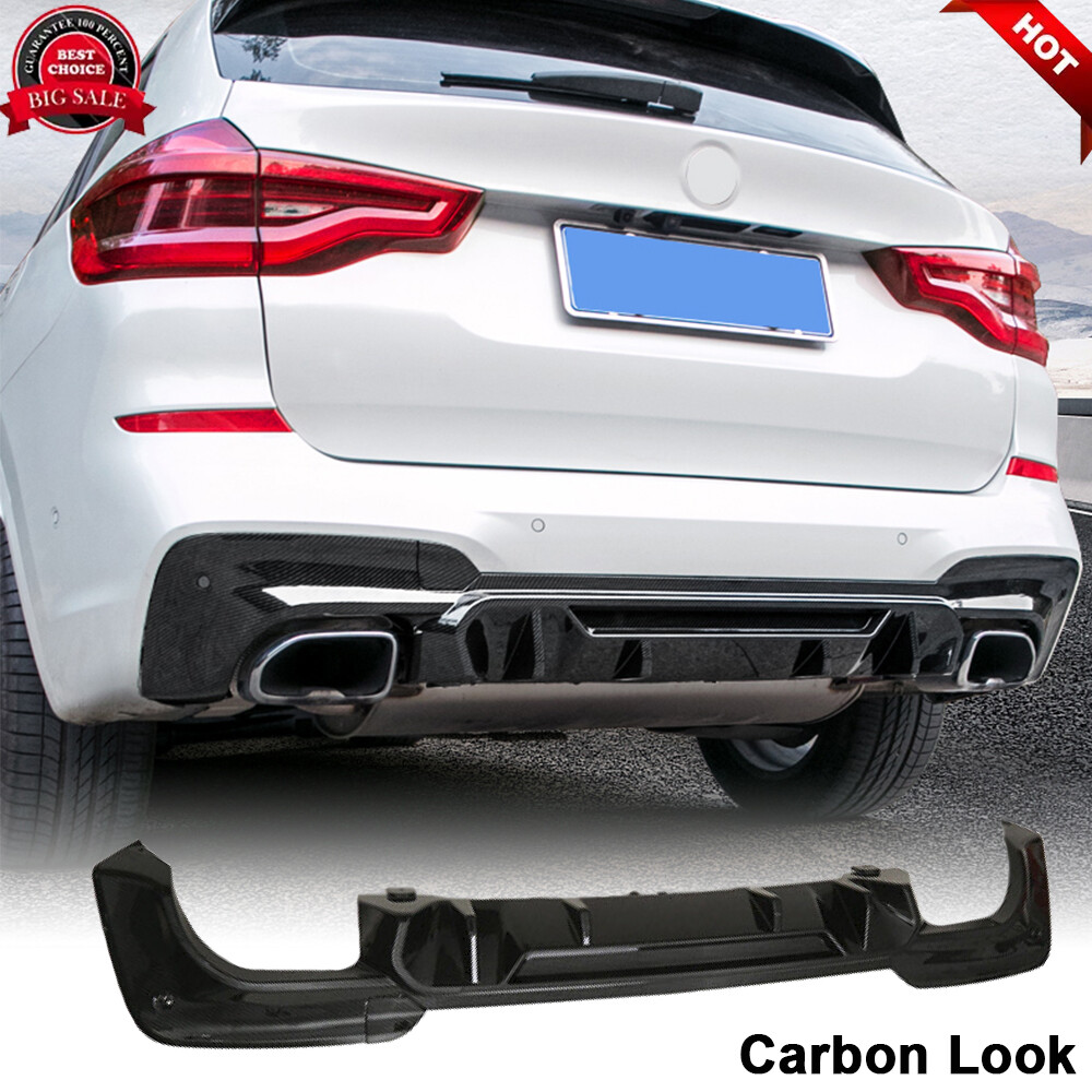 Fits BMW X3 G01 M40i Sport 2018-19 Carbon Look Rear Bumper Diffuser Lip ...
