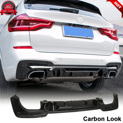 Fits BMW X3 G01 M40i Sport 2018-19 Carbon Look Rear Bumper Diffuser Lip ...