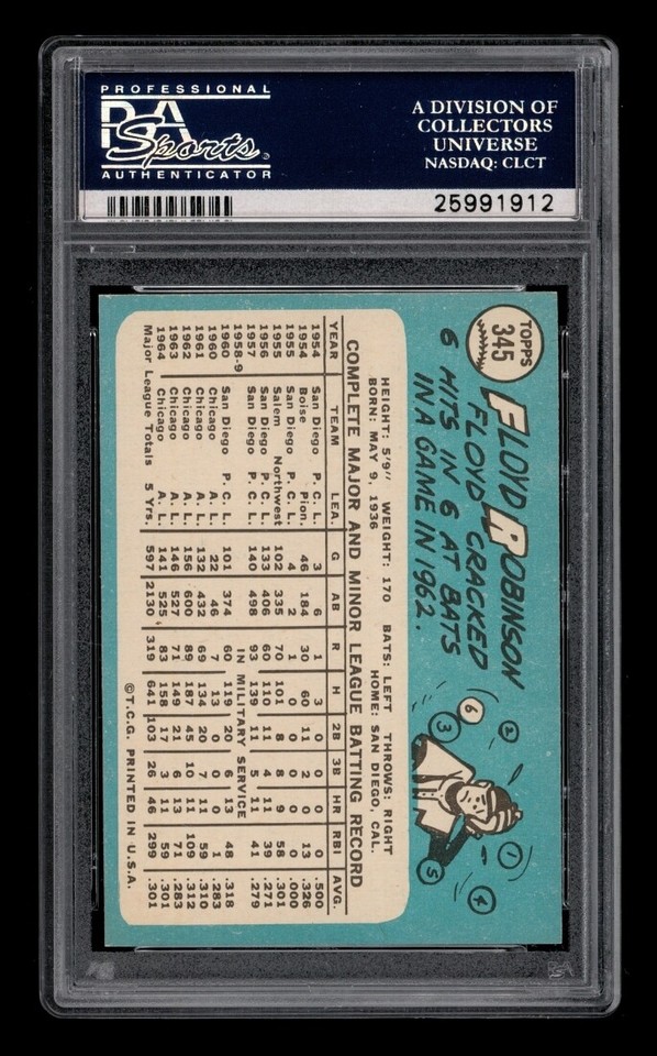 1965 Topps Set-Break #345 Floyd Robinson PSA 9 MINT | eBay