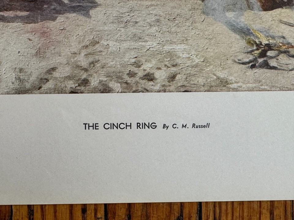 The Cinch Ring Charles M Russell Western Lithograph Art Print Cowboy ...