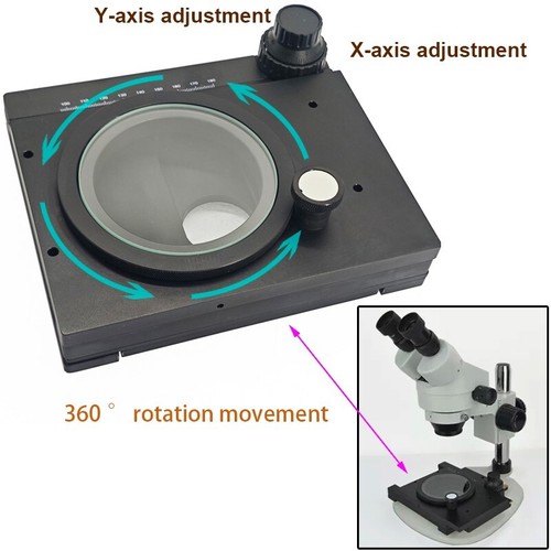 95mm X Y Fine adjustment Moving Stage XY Microscope Working Table Stand ...