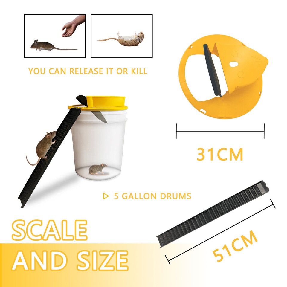 4PACK Bucket Lid Mouse Rat Trap Bucket Mousetrap Catcher US FAST ...
