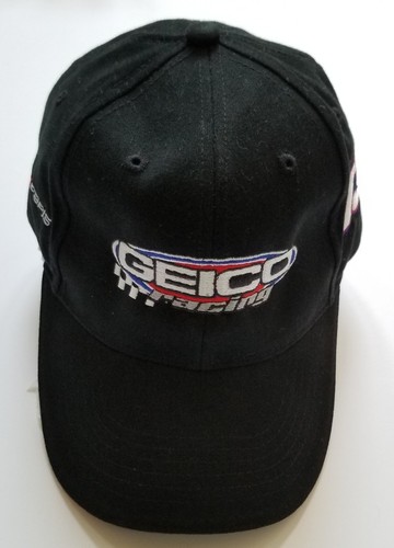 TRUCKER Cap Geico Racing Hat Cap Black & Blue Embroidered Nascar #13 ...