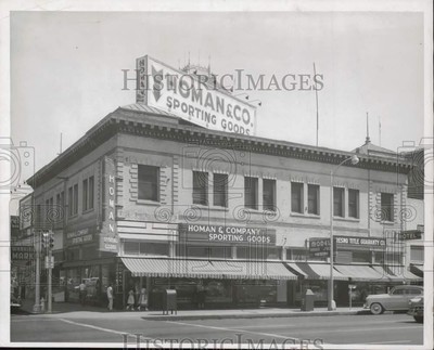 1953 Press Photo Homan & Company Sporting Goods in Fresno, CA ...