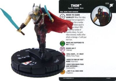 Card Only HeroClix Thor - 006 Thor: Ragnarok Movie Gravity Feed Marvel ...