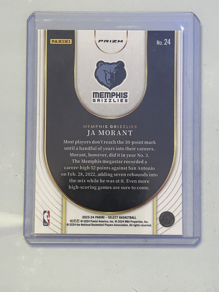 2023-24 Select Basketball Ja Morant Neon Icon No.24 Tectonic Prizm SP ...