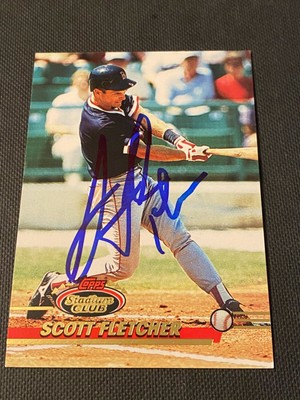 Scott Fletcher Signed 1993 Topps Stadium Club Card Auto Red Sox ...