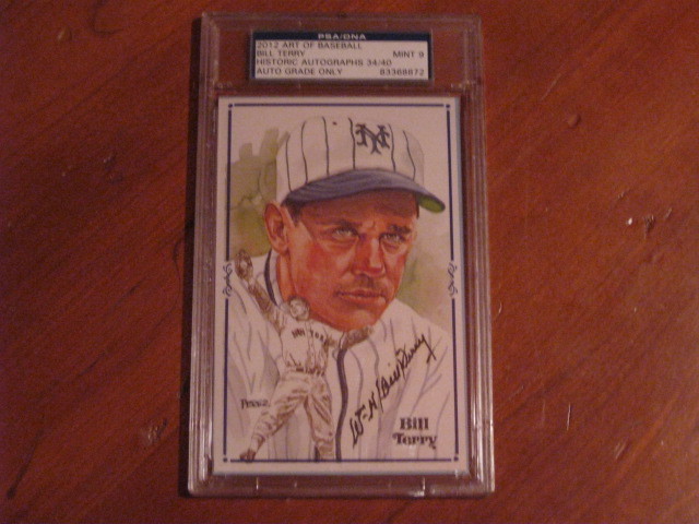 Bill Terry ( PSA/DNA 9) 2012 Historic Autographs Art of Baseball Card ...