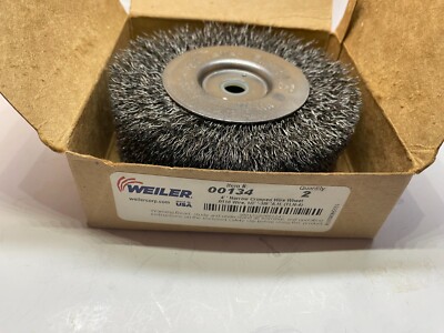 (Pkg of 2) WEILER 4" Narrow Crimped Wheels (134) .0118 Wire - 1/2"-3/8 ...