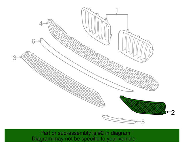for BMW Genuine Grille Front Left Lower Outer 51117303757 for sale ...