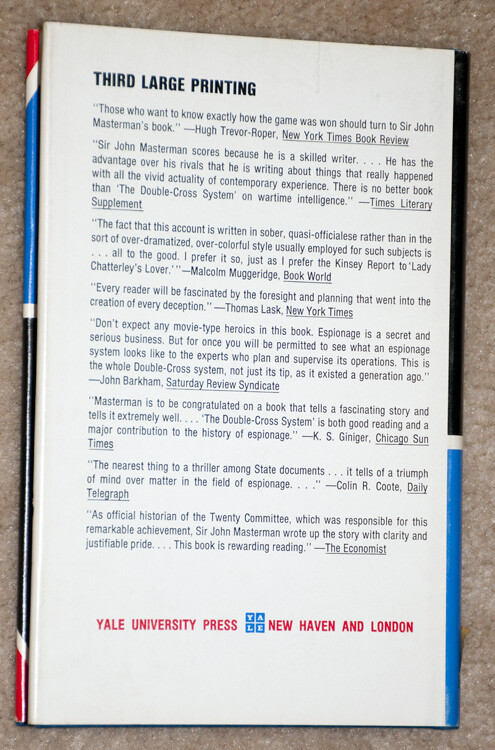 THE DOUBLE-CROSS SYSTEM IN THE WAR OF 1939 TO 1945 BY J. C .MASTERMAN ...