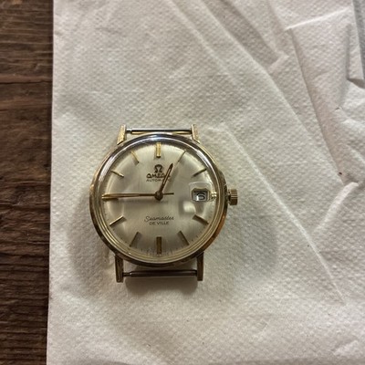 14k Gold Filled Men’s Omega Sea-master Deville Clean Watch.runs Set ...