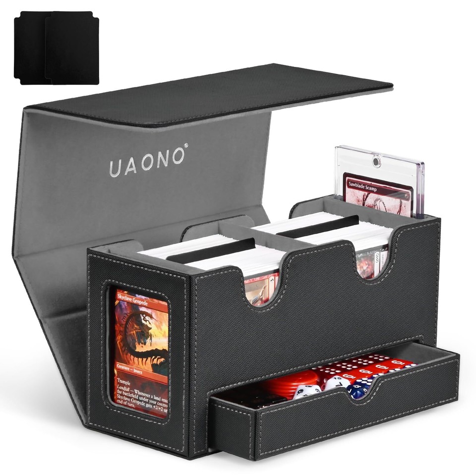 Card Deck Box for MTG, Double Card Storage Box with 2 Commander Display ...