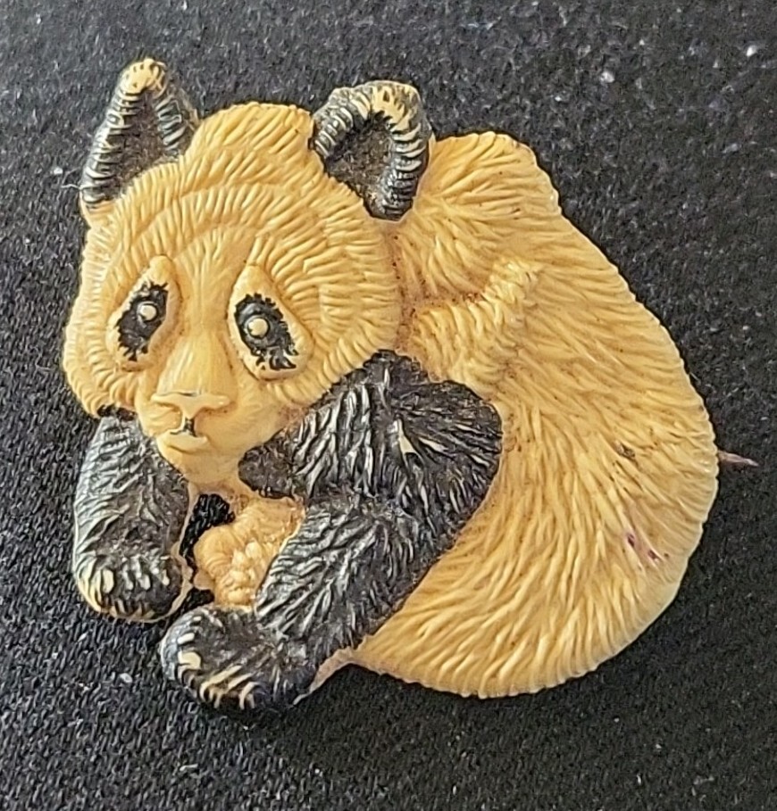 Original 1930/40s Panda Bear Brooch Celluloid Moulde… - Gem