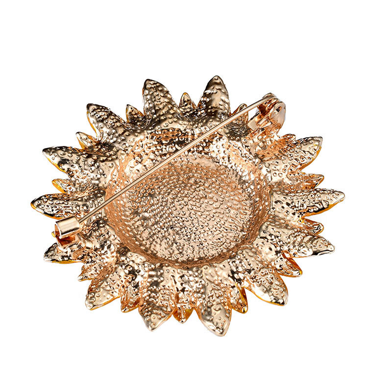 Fashion Jewelry Charming Sunflower Flower Yellow Rhinestone Crystal ...