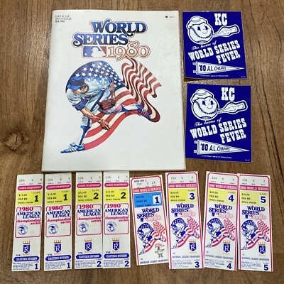 1980 World Series Ticket Stubs Program Lot - KC Royals Vs Philadelphia ...