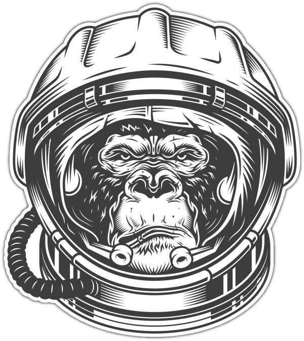 Monkey Astronaut Sticker