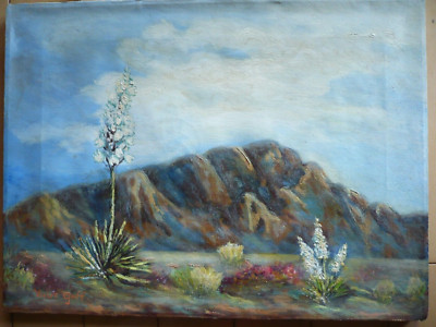 VIOLET GOFF, VINTAGE OIL PAINTING DESERT PLEIN AIR CALIFORNIA CA ...