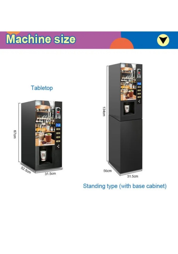 Automatic Tea Coffee Commercial instant Coffee Machine Coin Operated ...