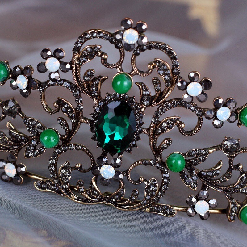 55 Styles Green Crystal Queen Princess Tiara Crown Wedding Princess For ...