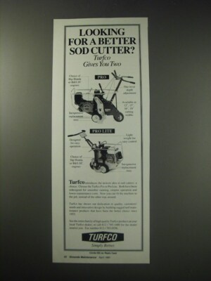 1991 Turfco Pro and Pro Lite Sod Cutter Ad - Looking for a better sod ...