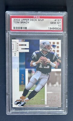 2002 UPPER DECK MVP NFL #137 TOM BRADY PSA 10 GEM MINT SP | eBay