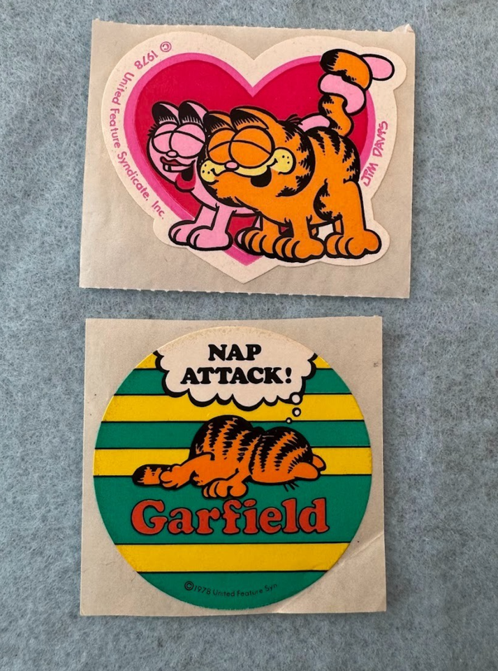 Vintage 1980s Garfield stickers Jim Davis Cat 1984 | eBay