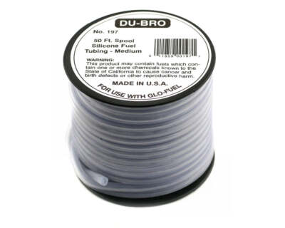 Du-Bro 197 Medium 3/32" Super Blue Silicone Fuel Tubing for Glo-Fuel 50 ...