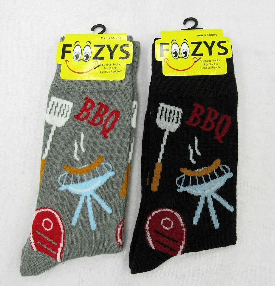 BBQ Grill Barbecue Raw Meat Steak Chef Cook Spatula 2 Pairs Foozy Socks ...
